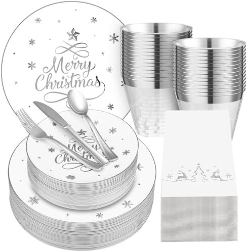 Amazon.com: Umigy 160 Pcs Plastic Disposable Dinnerware Set Include 24 ...