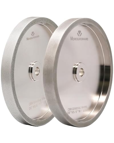 MORESUPERHARD 8 inch CBN Grinding Wheel Set 180 & 320 Grit，1" Wide，5/8 ...