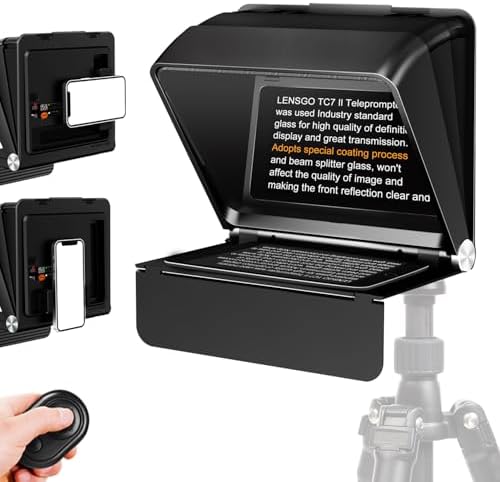 LENSGO Teleprompter for Tablet and Smartphone, 10 inch, Portable Mini ...