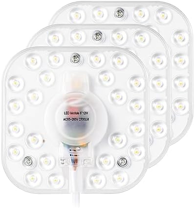 3-Pack 3500K Warm White Square LED Light Engine Retrofit Kit,4" 12W ...