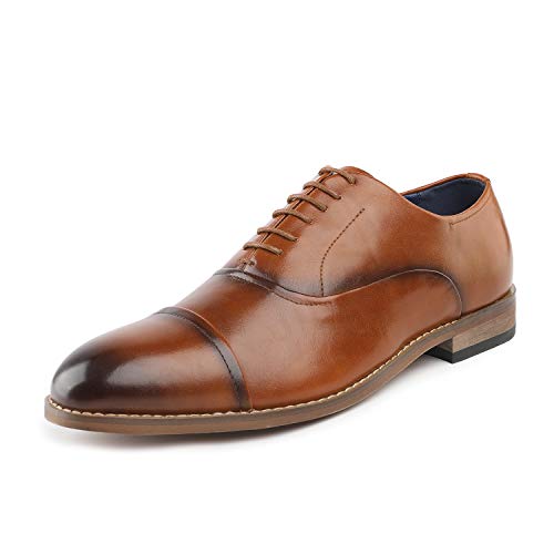 Bruno Marc Men's Oxford Dress Shoes Lace up Formal Classic Shoes Brown ...