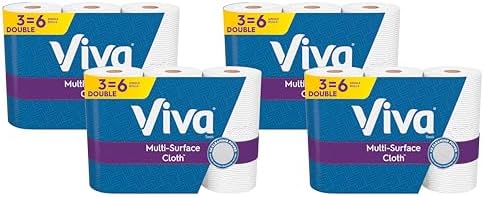 Amazon.com: Viva Multi-Surface Cloth Paper Towels, 3 Double Rolls, 110 ...