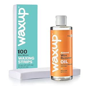 Amazon.com : waxup Non-Woven Wax Strips 3x9 (100 pieces), Almond Oil ...