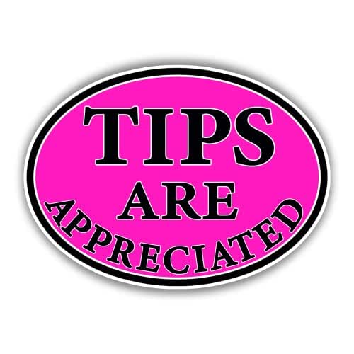 Amazon.com: Tips are Appreciated Sticker 5" x 3.7" Vinyl Decal Tip Bar ...