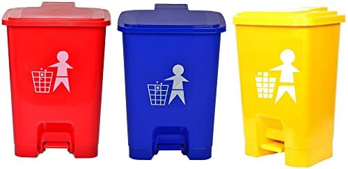 Dhwani Enterprise Plastic Pedal Garbage Waste Dustbin 15 LTR (Blue ...