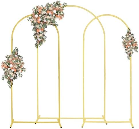 Amazon.com : Amyhill Set of 3 Metal Wedding Arch Arched Backdrop Stand ...