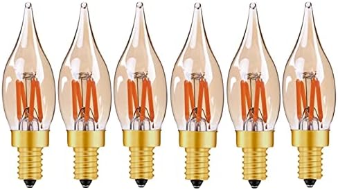 HERO-LED CA10-DSGT-2W-WW22 Dimmable Gold Tint CA10 E12 2W Candelabra ...
