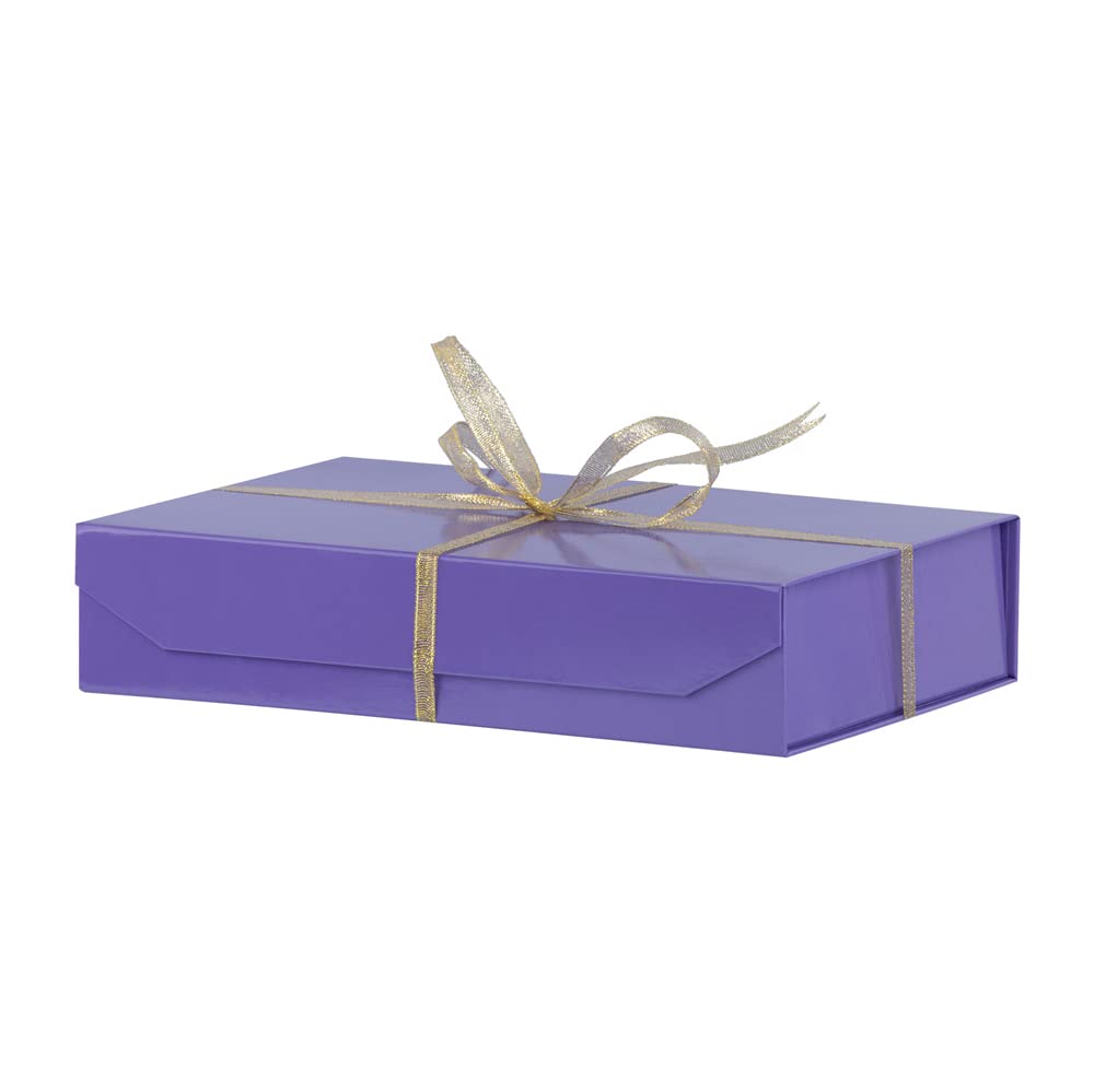 Amazon.com: PACKGILO 1 Pack Purple Gift Boxes with Lids Small 12 x 8 x ...