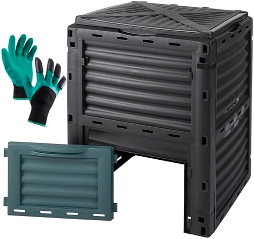 Vencier Eco-Friendly Garden Composter Bin with Gloves - 300 Litre ...