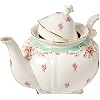 Amazon.com | Gracie China Vintage Green Rose Porcelain 5-Cup Teapot ...