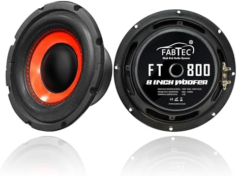 FABTEC 8 Inch Subwoofer with 150W RMS, 4-ohms with 600W Peak Power for ...