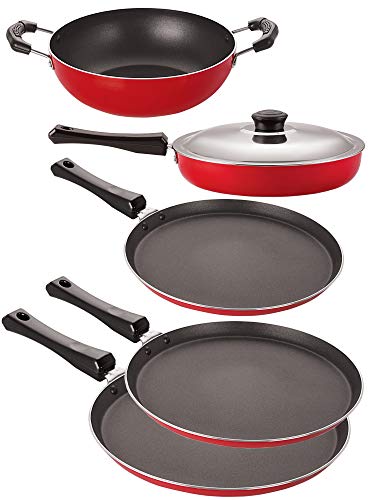 Buy Nirlon Non-Stick Aluminium Odor Free 5 Piece Chemical Free Cookware ...