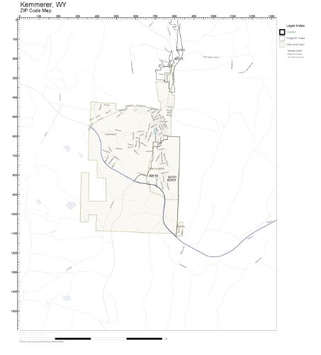 Amazon.com : ZIP Code Wall Map of Kemmerer, WY ZIP Code Map Not ...