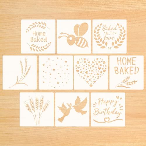 Amazon.com: 20 Pieces Bread Stencils Artisan Bread Stencil Baking ...