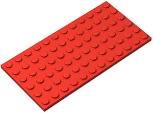 Amazon.com: Classic Red Plates Bulk, Red Plate 6x12, Building Plates ...