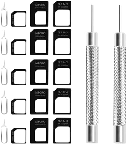 ZELHYEUU 3 in 1 Nano SIM Card Adapter, 5 Pcs Nano to Micro Sim Adapter ...