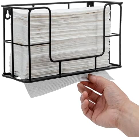 Amazon.com: MyGift Modern Black Metal Wire Bathroom Folded Paper Towel ...