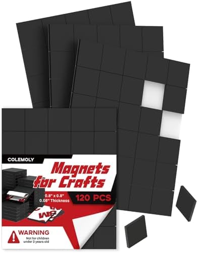 Amazon.com : Colemoly Magnet Squares Self Adhesive, Magnetic with ...