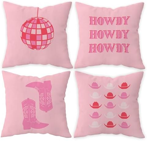 Amazon.com: Dibor Howdy Cowgirl Boots Hot Pink Preppy Reversible Throw ...