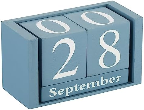 Amazon.com : PATIKIL Vintage Wood Block Perpetual Calendar, Reusable ...
