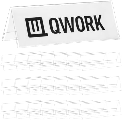 Amazon.com: QWORK Clear Acrylic Name Plate Holders for Desk - 8.5" x 3 ...