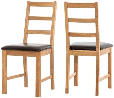 Furniturebox UK 2x Wood Dining Chair - Lynton Dark Walnut Stain Wooden Dining Chairs - Modern ...