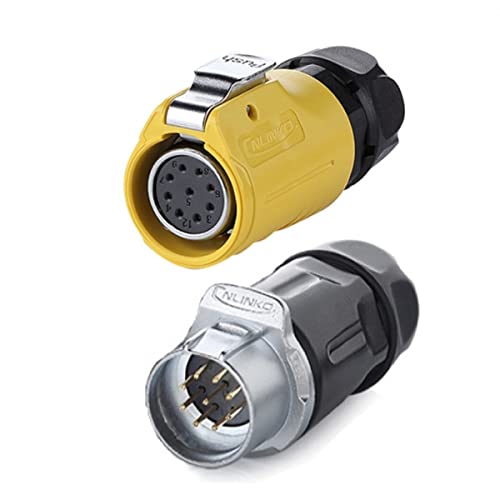 Amazon.com: CNLINKO 9 Pin Power Industrial Circular Connector, Female ...