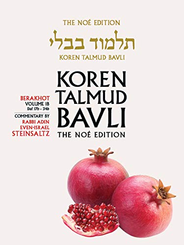 Koren Talmud Bavli, Berkahot Volume 1b, Daf 17b-34b, Noe Color Pb, H/E ...