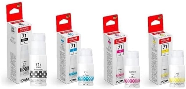 71 S B/C/M/Y Ink Bottle (Set of 4) Compatible with Canon Printer ...