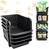 Amazon.com: Skywin TidyFriend Stackable Storage Bins for Pantry - 4 ...