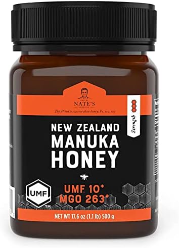 Amazon.com : Nate's Raw Manuka Honey New Zealand MGO 263+ | UMF ...