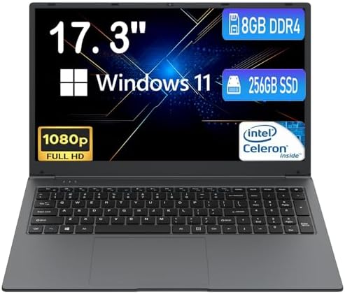 Amazon.com: MTWZMM 17 inch Laptop, 8GB RAM 256 SSD, 17.3 inch FHD ...