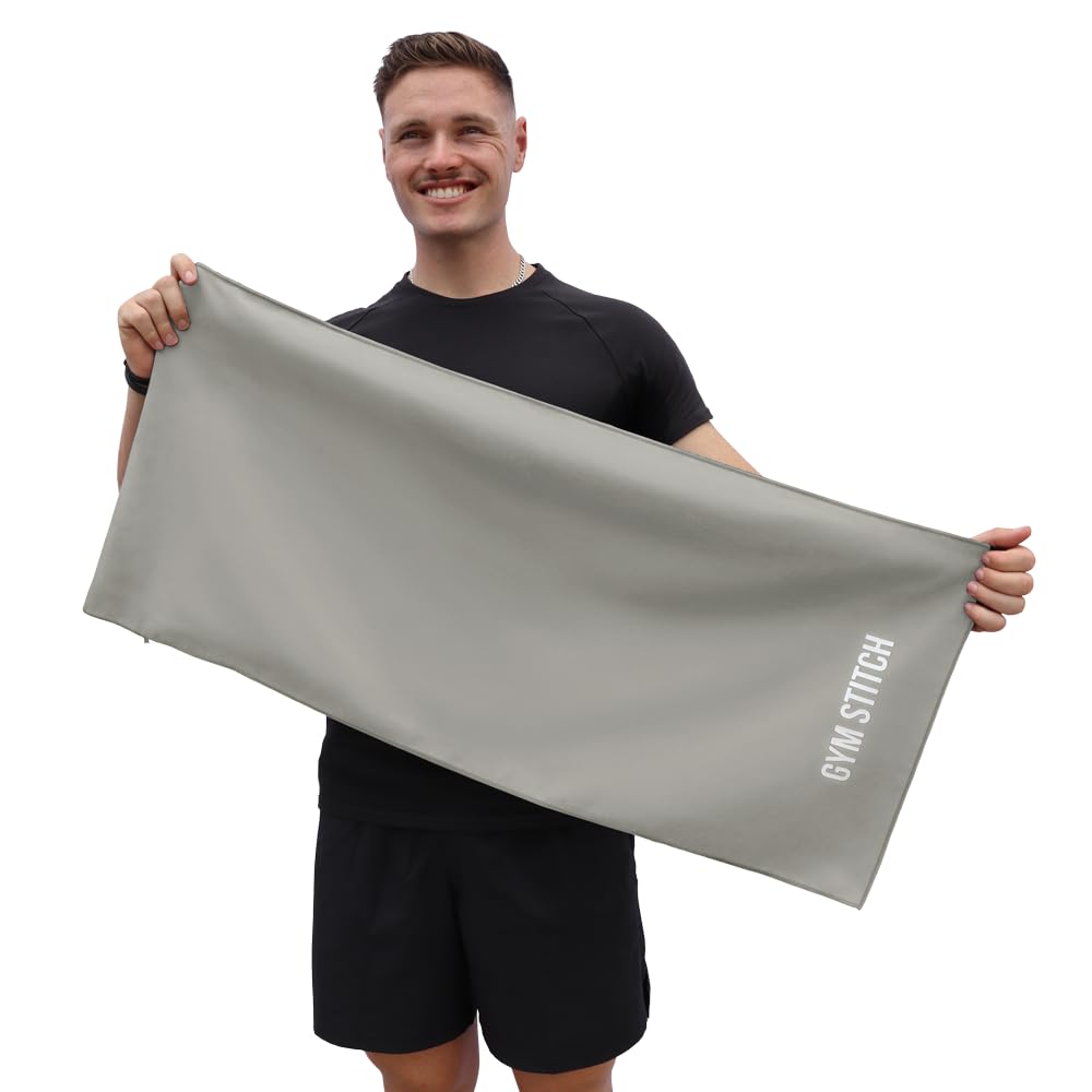 GYM STITCH Small Microfibre Gym Towel with Zip Pocket, Multi-Purpose ...