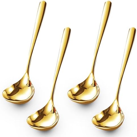 Amazon.com: Elesunory 4 Piece 1 oz Gold Small Ladle, 8 Inch 304 ...
