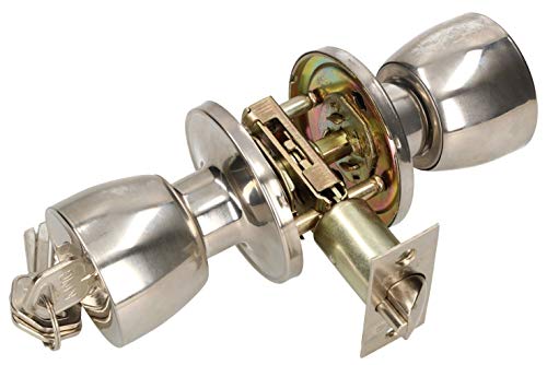 KOTARBAU Door Knob with Lock Metal Rotary Knob Cylinder Locking Round ...