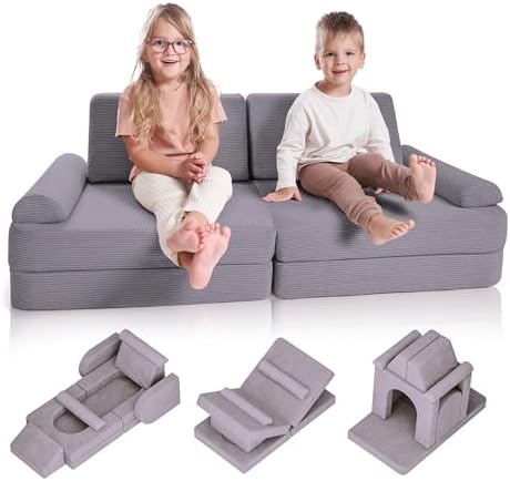 Amazon.com: Fivetry 12PCS Modular Kids Play Couch, Child Sectional Sofa ...