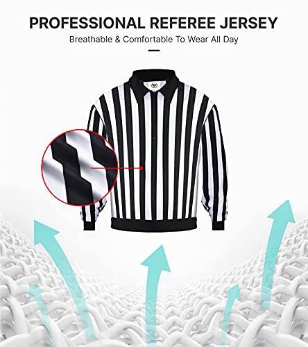 Snapklik.com : Mens Official Long Sleeve Black & White Referee Shirts ...