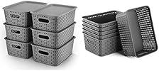 Amazon.com - AREYZIN Plastic Storage Baskets Bins With Lid Organizing ...