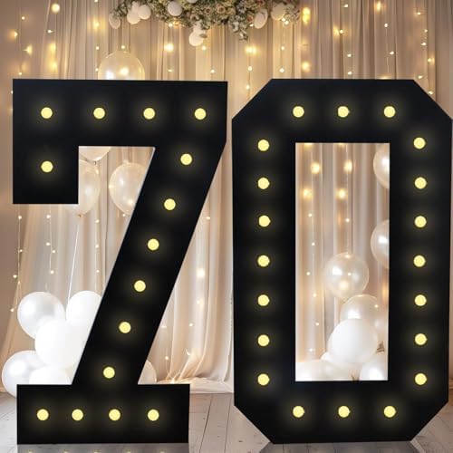 Amazon.com: 4FT Marquee Light Up Numbers, Black Giant Marquee Number ...