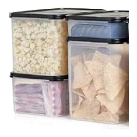Amazon.com: Tupperware Modular Mates Rectangle 1 Black Seal Holds 8 1/2 ...