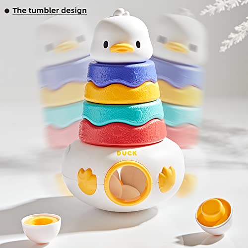 Baby Roly-Poly Ring Stacking toy with Matching Eggs and duck Shape for ...