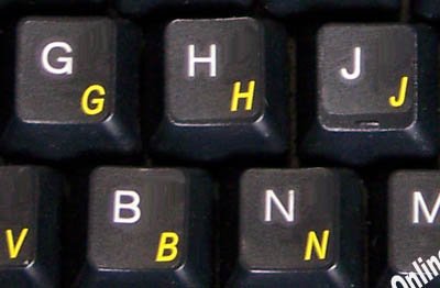 Amazon.com: German Transparent Background Keyboard Stickers with Yellow ...