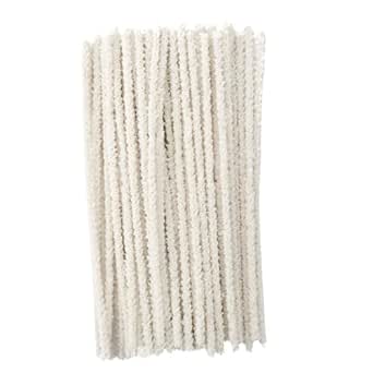Siliget White Pipe Cleaners 100Pcs, 15.1mm Long Pipe Cleaners for ...
