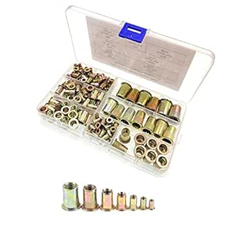 JZK 166 PCS RIV nut M3 M4 M5 M6 M8 M10 M12 zinc Plated Carbon Steel ...