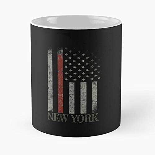 Amazon.com: Ame-rican Flag New Y-ork Firefighter Thin Red Line Classic ...
