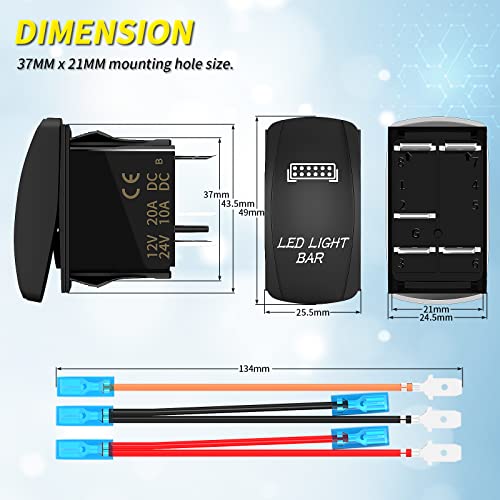 Snapklik.com : LED Light Bar Switch ON/Off 5 Pin Laser Marine Rocker ...