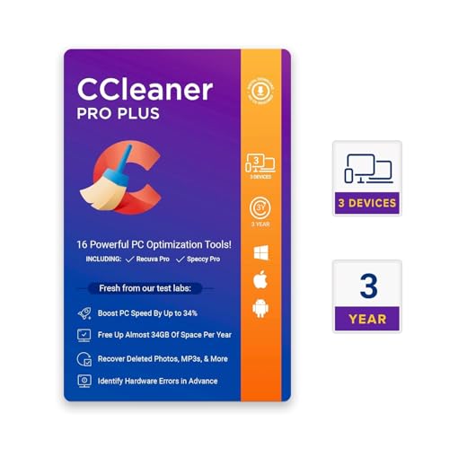 CCleaner Professional Plus| 3 Devices 3 Years | Windows PC, Mac ...