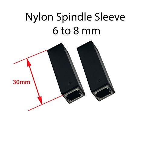 6 to 8mm Spindle Sleeve Shims Converts, Black Finish, Nylon (Pack of 2 ...