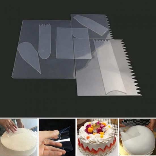Jamboree Flexible Plastic Zig Zag/Plane Designs Cake Scrapers for Icing ...