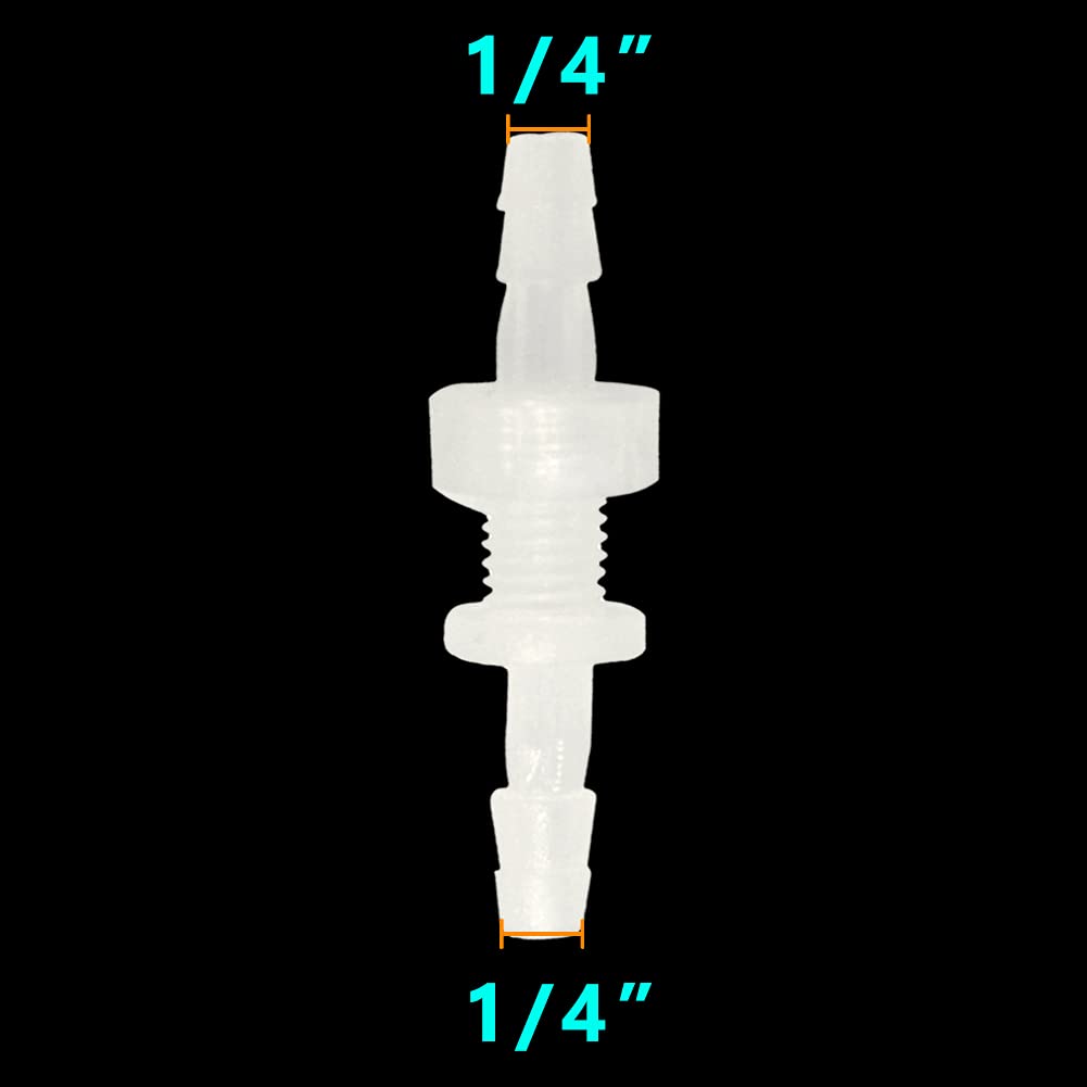 Snapklik.com : Feelers 1/4" Hose Barb Thru-Bulk Bulkhead Fitting Hex ...